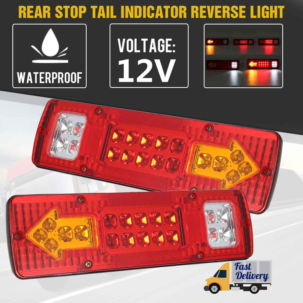 2pcs 19 LED 12V Waterproof Tail Lights Kit RV Camp... – Vicedeal
