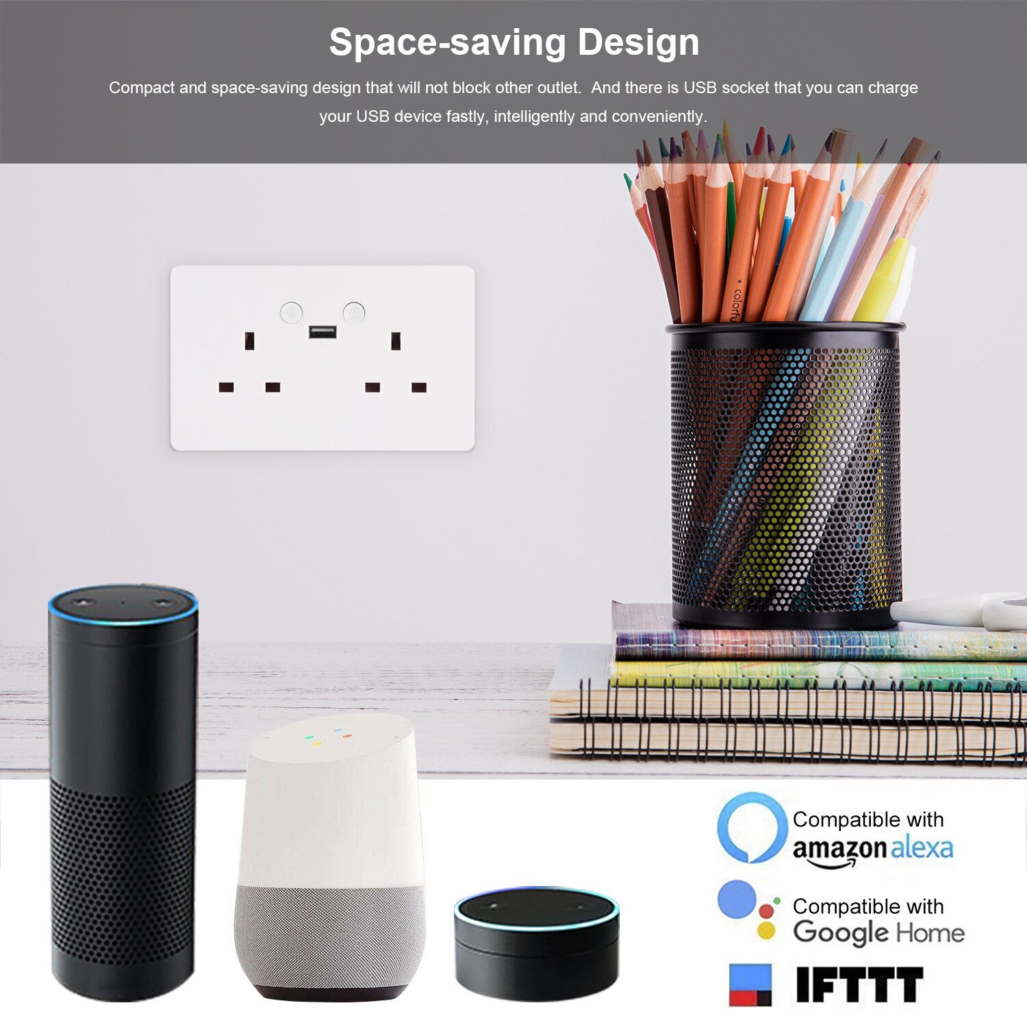 WIFI Smart USB Wall Socket UK Electrical Plug Outl... – Grandado