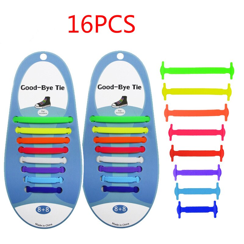 16PCS Silicone Elastic Shoelaces Unisex Athletic N... – Vicedeal