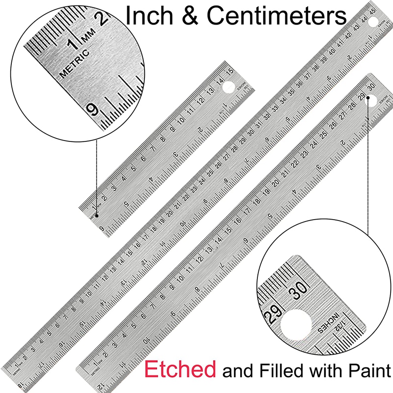 Metal Ruler:6+12+18 Inch Stainless Steel Metal Rul... – Vicedeal