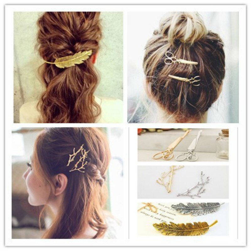 1Pcs Meisjes Beauty Mode Metalen Blad Vorm Haar Cl... – Grandado