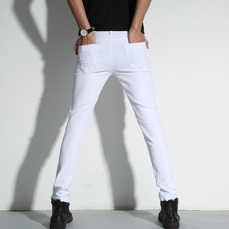 Autumn Brand White Patchwork Punk Style Mens Penci... – Grandado