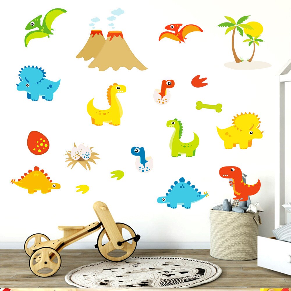 Cute Cartoon Wall Sticker Dinosaur Window Stickers... – Grandado