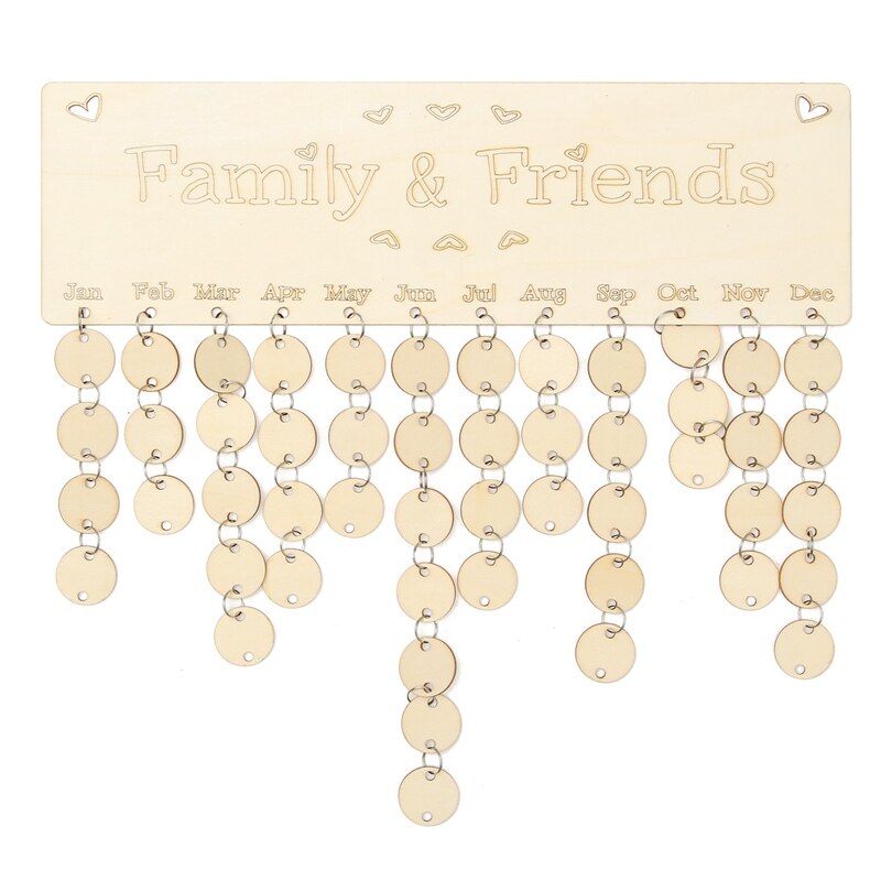 Kicute Wooden Birthday Calendar Board Family Frien... – Vicedeal