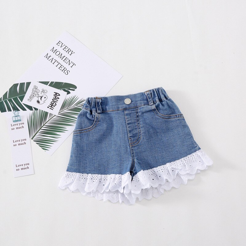Sweet baby girls lace shorts summer hole jeans sho... – Vicedeal