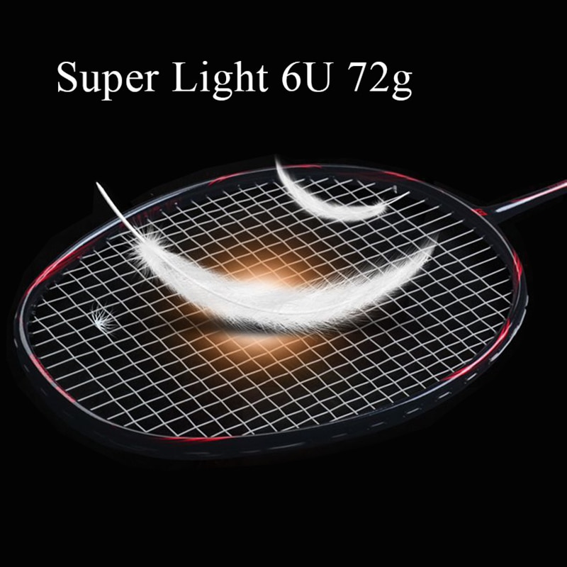 6U 72g Strung Badminton Racket Balanced Carbon Bad... – Grandado