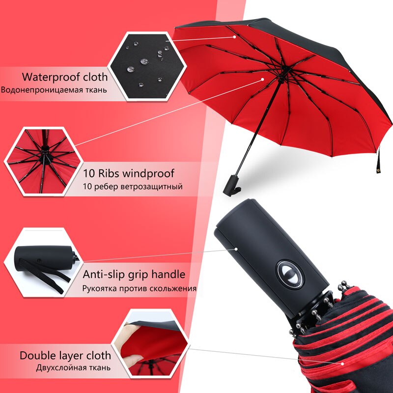 Double Layer Resistant Umbrella 10K Strong Windpro... – Grandado