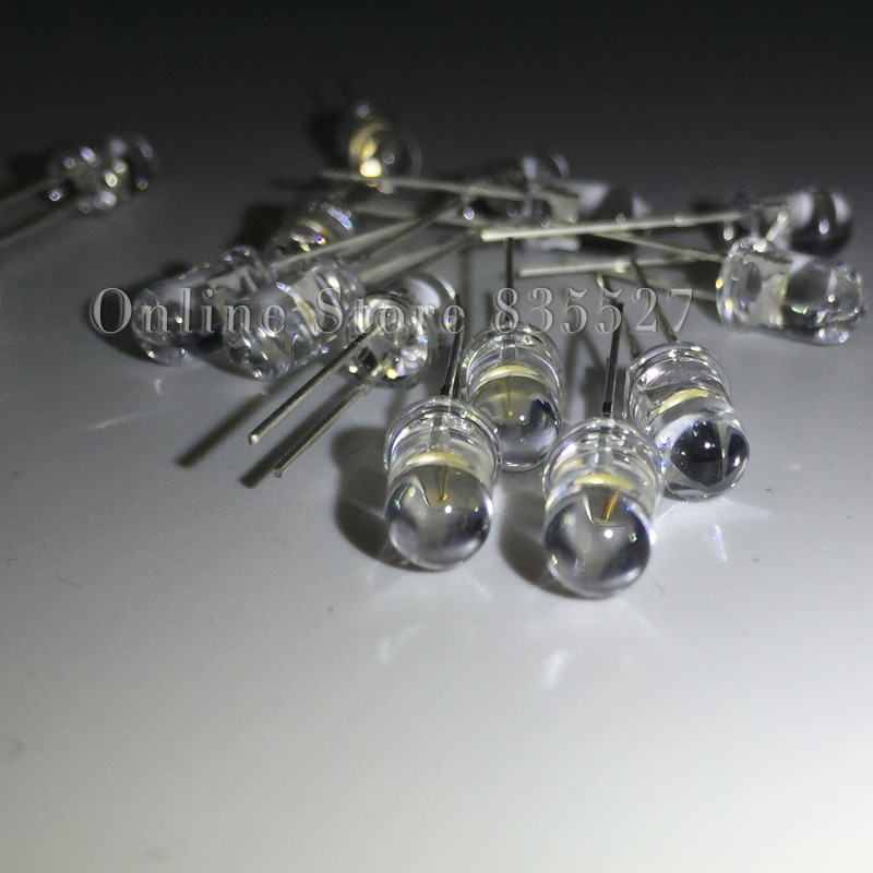 100 st/lot varmvit 5mm f5 runda led lamppärlor 10,... – Grandado