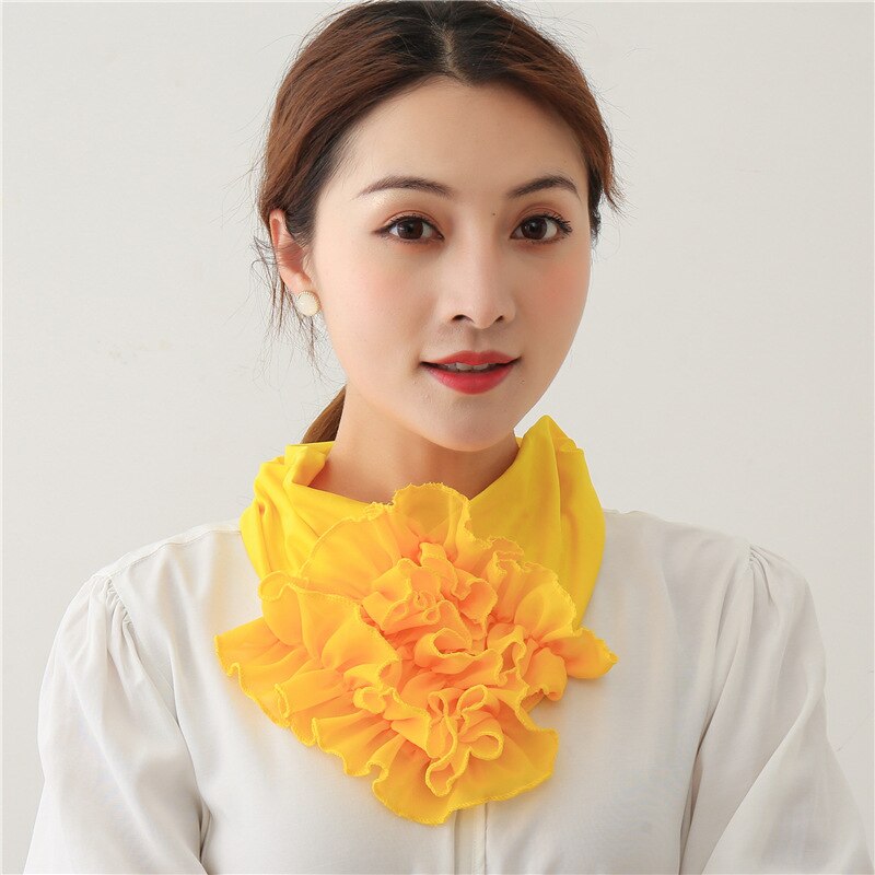 women Floral Neck Ring Scarf Chiffon Collar Tie Mu... – Vicedeal