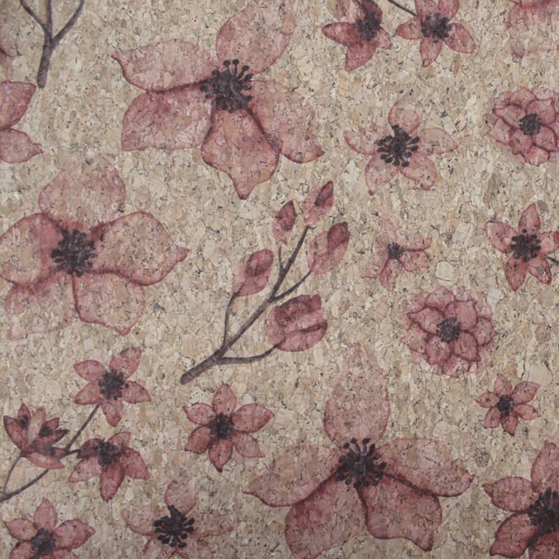 A4 Vintage Floral Printed Soft Cork Fabric DIY Pat... – Grandado