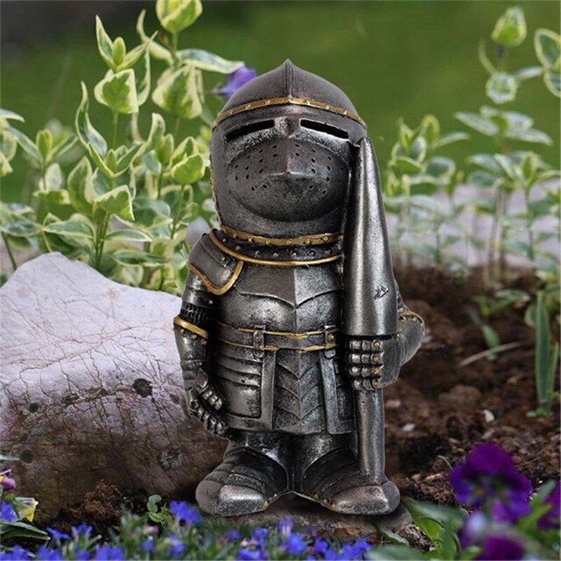 Garden Knight Statue Dwarf Protection Armor Miniat... – Grandado