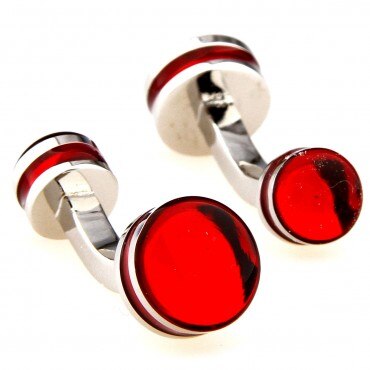 Three Colors Round Epoxy Cufflink Cuff Link 2 Pair... – Vicedeal