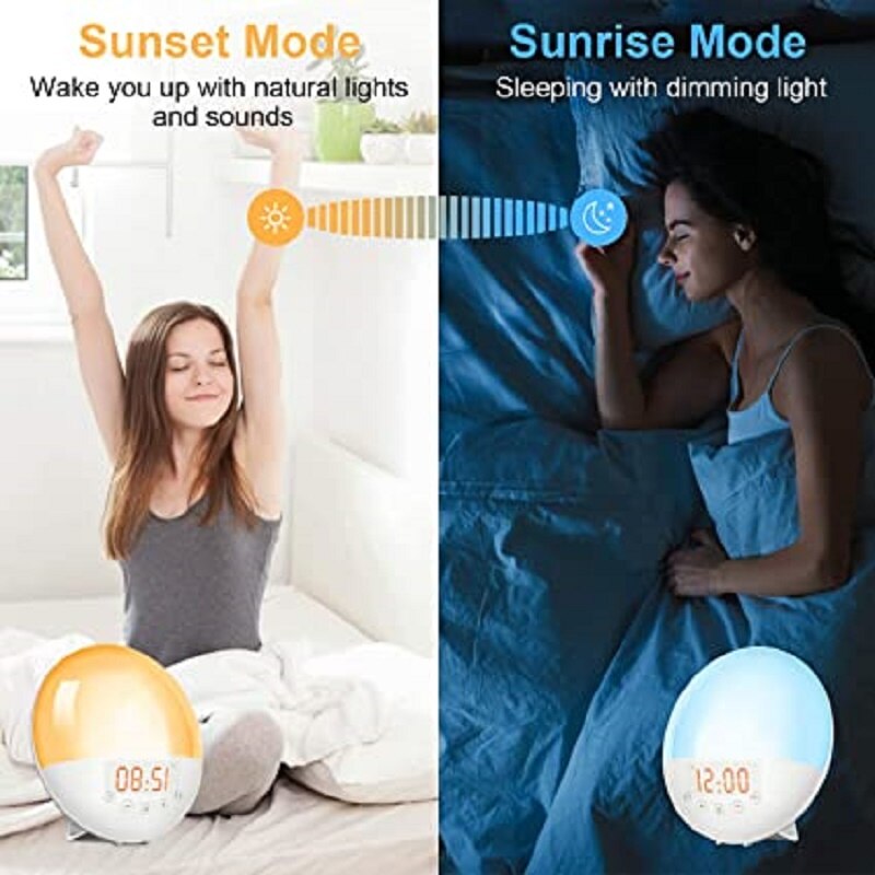 WiFi Smart Wake Up Light Workday Alarm Clock with ... – Grandado