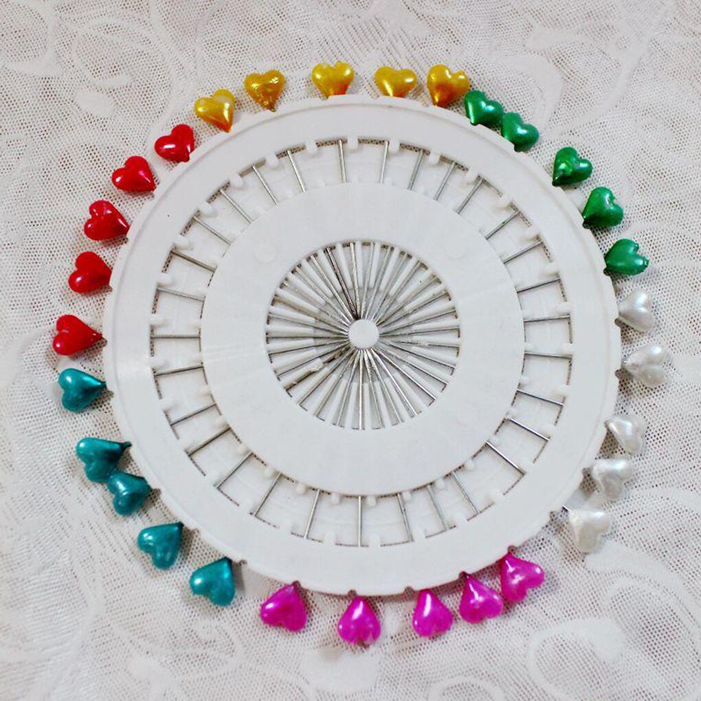 Sewing Pin Colorful Love Heart Head Dressmaking Pi... – Grandado