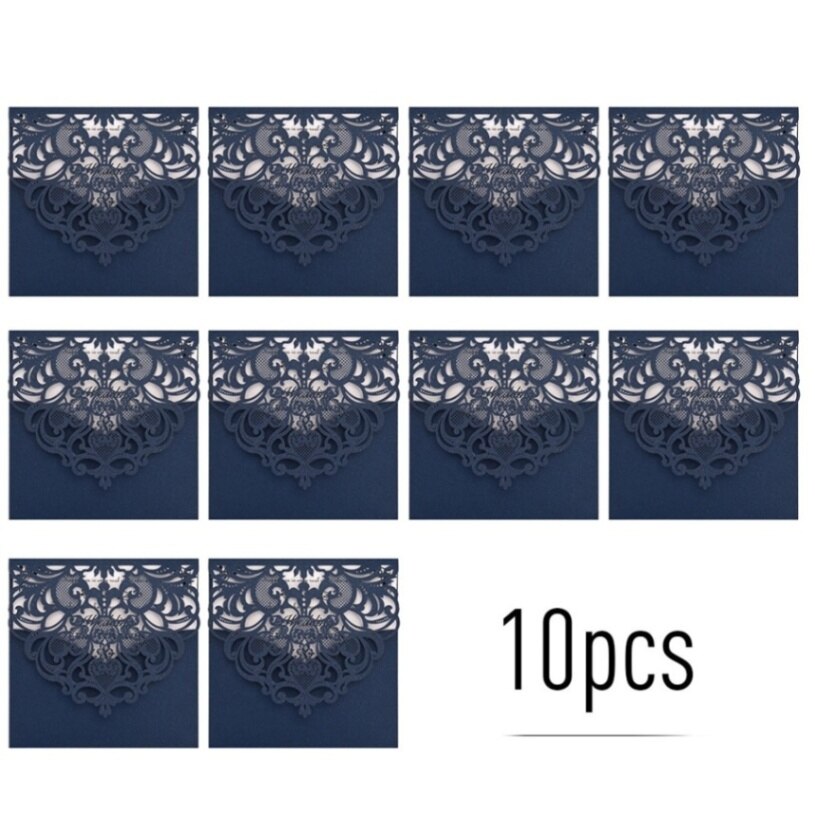 10pcs Pearl Paper Floral Wedding Invitations Cards... – Grandado