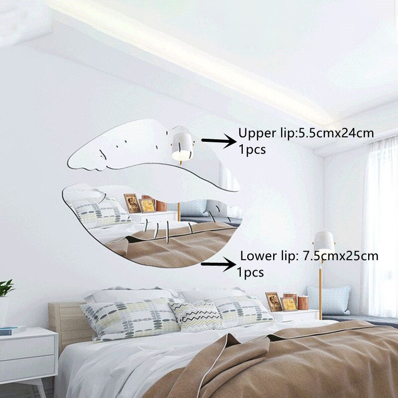 Lips Shape Wall Stickers Mirror Stickers For Livin... – Vicedeal