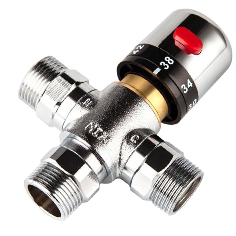 SOLID BRASS 3-Way Thermostatic Mixing Valve G 1/2 ... – Grandado