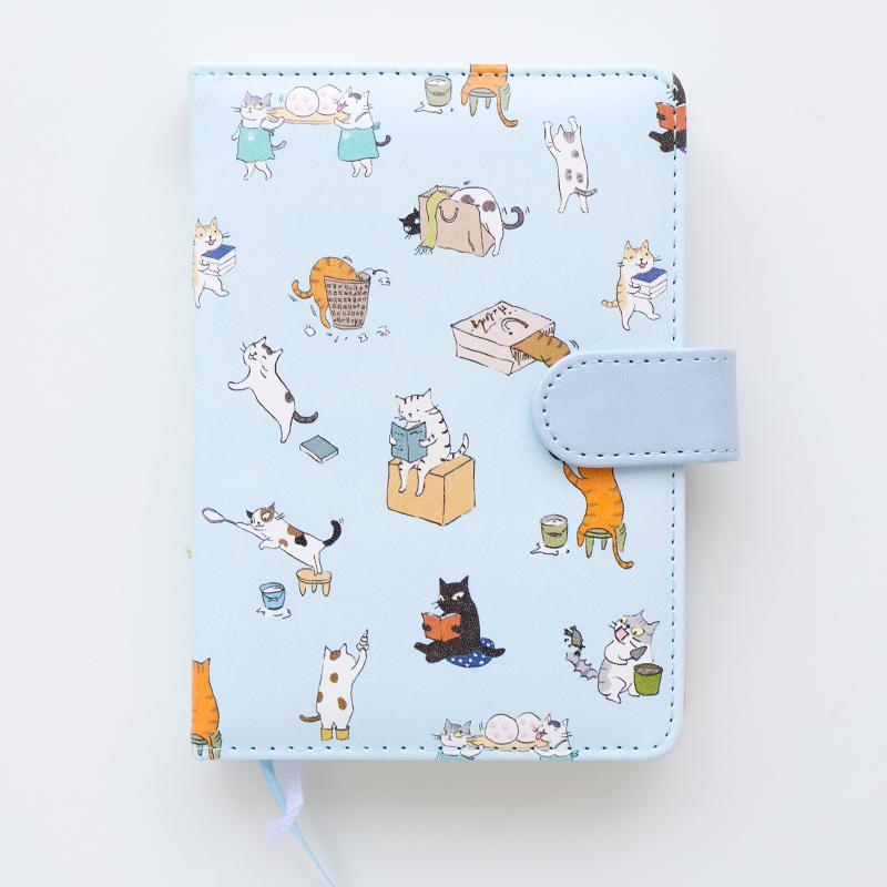 Fromthenon Stationery Cute Cat Notebook Leather Co... – Vicedeal