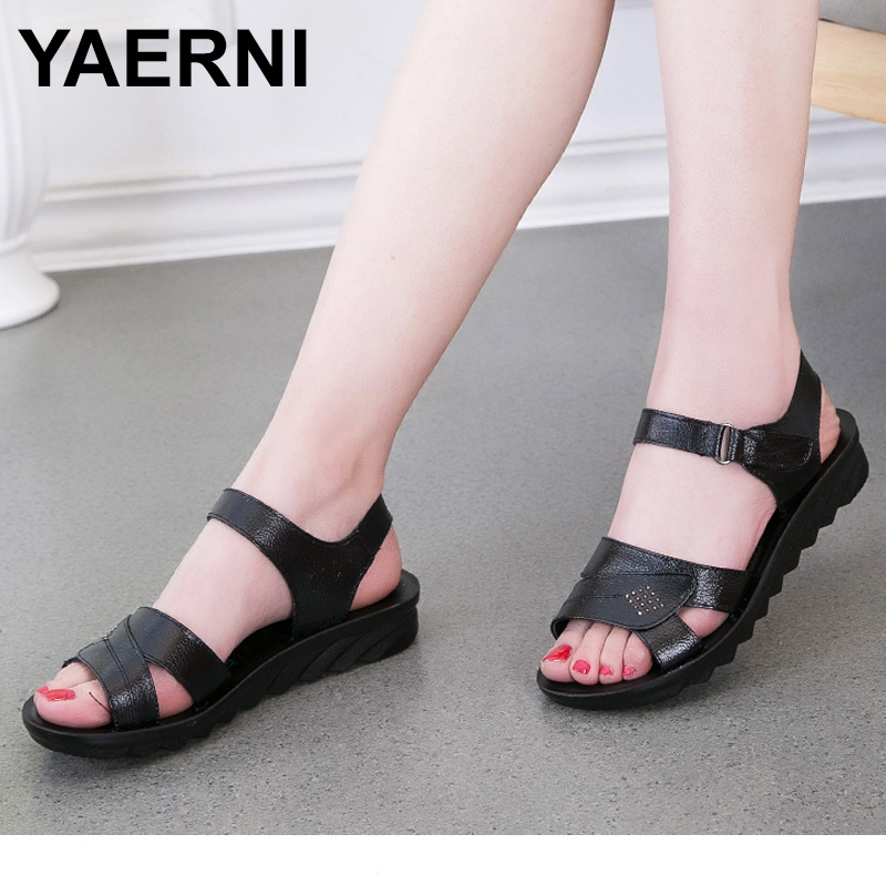 YAERNI Summer mom sandals soft bottom comfortable ... – Grandado