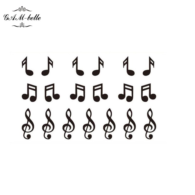 Notas musicales originales tatuajes adhesivos resi... – Grandado