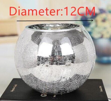 Light luxury plating silver glass vase flower colo... – Grandado