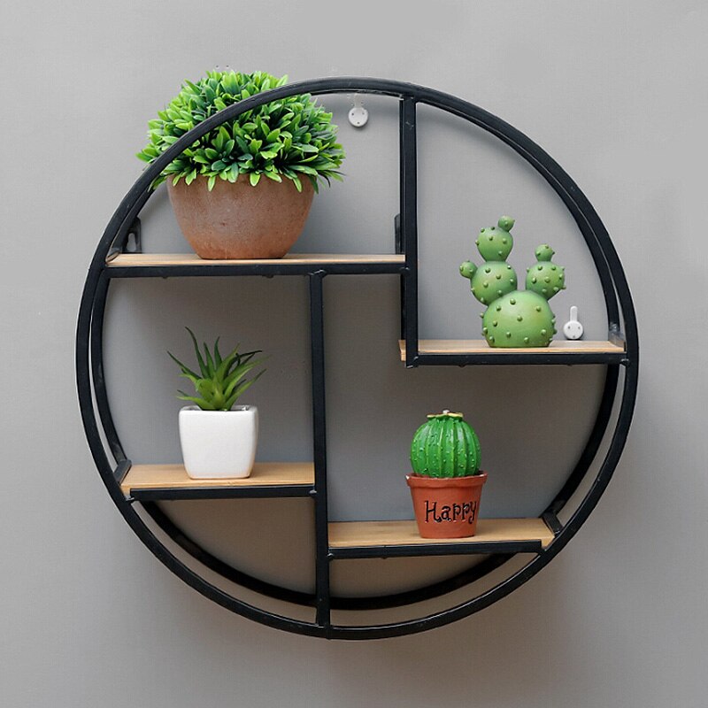 Wall Mounted Iron Shelf Round Floating Shelf Wall ... – Grandado