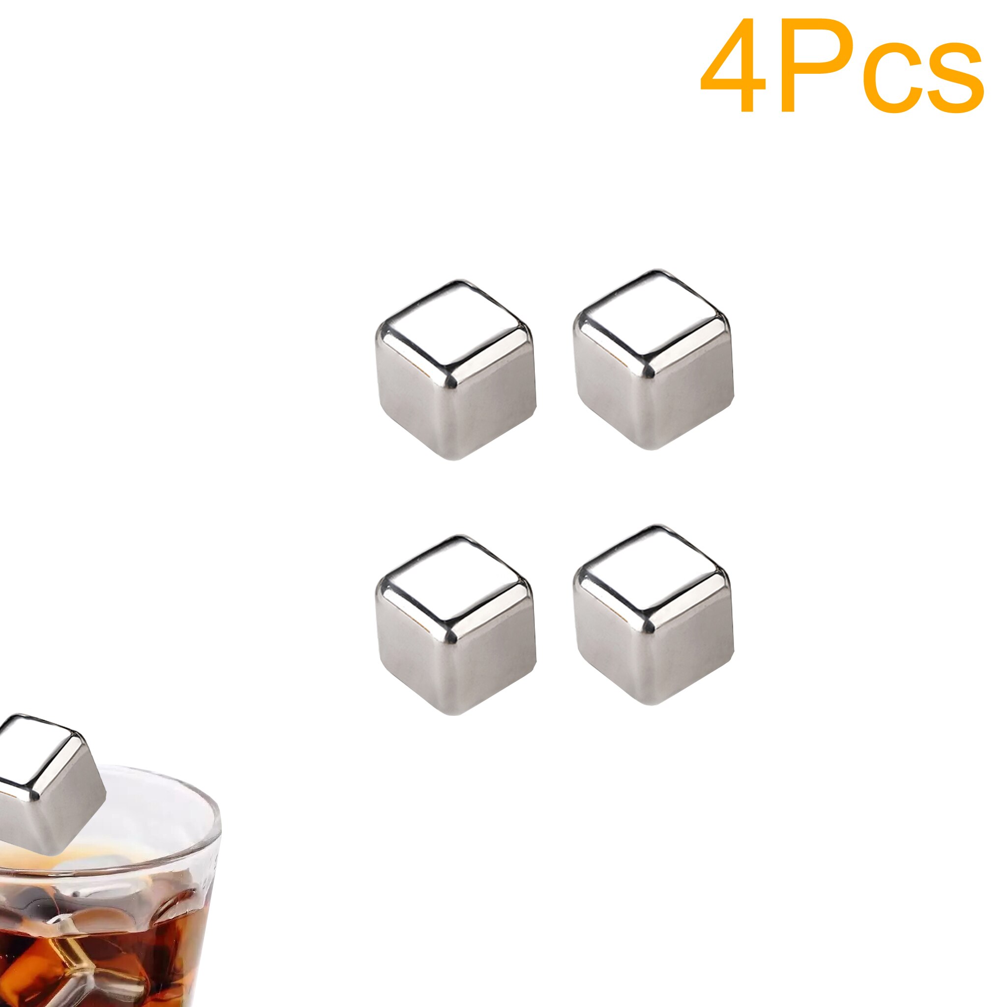 Pack 4-8 Reusable 304 Stainless Steel Ice Cubes Ch... – Grandado