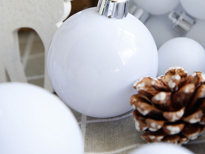 3-8 cm White Matte Light Christmas Ball Hanging Or... – Grandado
