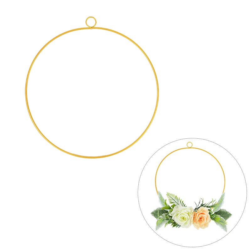 Gold Iron Metal Ring Hoop Wreath Garland Round Tri... – Vicedeal