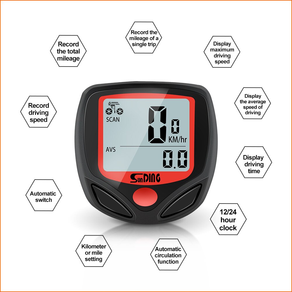 SUNDING SD-548B wired Bike Speed Meter SD-548C wir... – Grandado