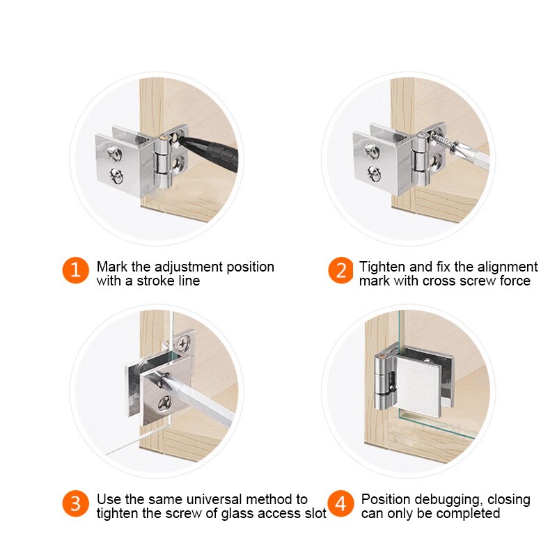 2 Pcs Glass Door Hinge Cupboard Showcase Cabinet Z... – Grandado