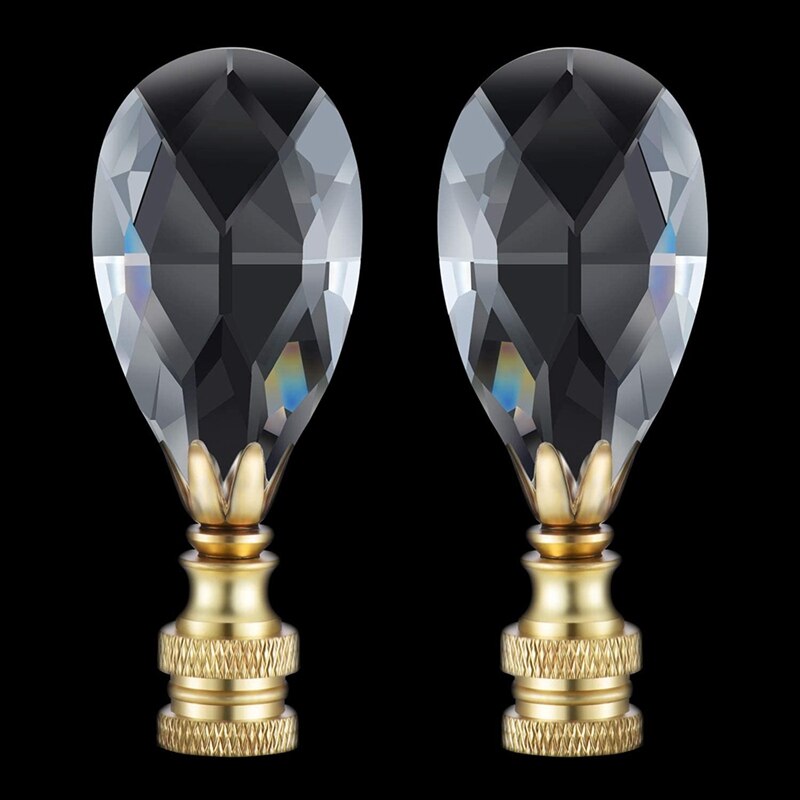 2 Packs Teardrop Clear Crystal Lamp Finial Lamp De... – Grandado