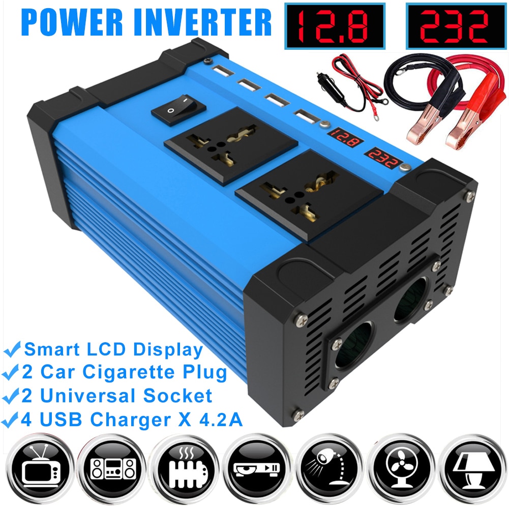 4000W Auto Omvormer 12 V 220V 110V Dc Naar Ac Sola... – Vicedeal