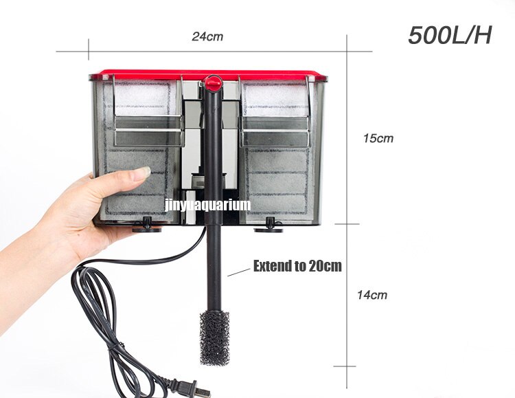 TOP external hang on power filter quiet silence aq... – Grandado