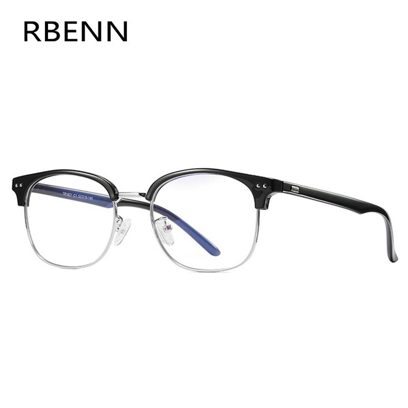RBENN Blue Light Blocking Glasses Retro Semi-Rimle... – Grandado