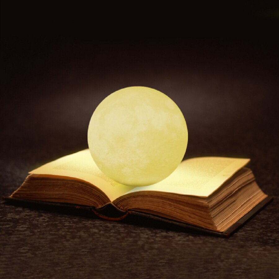 3D Printing Moon Lamp Night Light Warm and White T... – Grandado