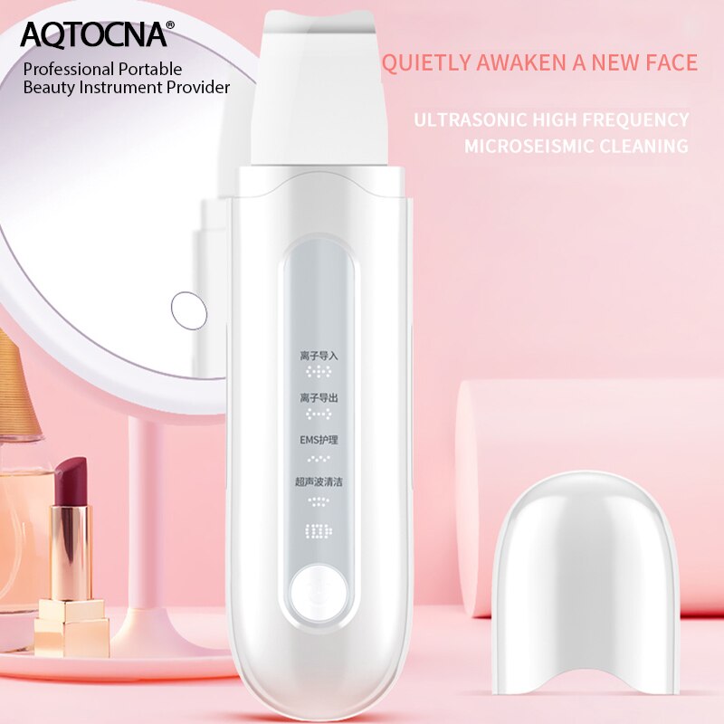 AQTOCNA Ultrasonic Skin Scrubber Vibration Face Sp... – Vicedeal