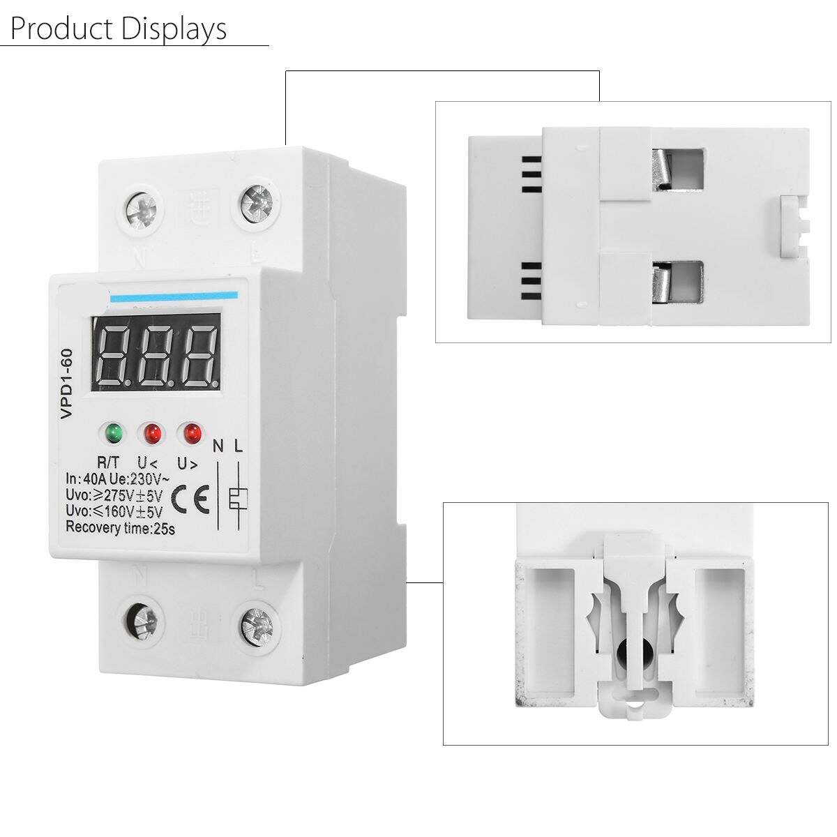 40A Protection Surge Automatic Reconnect Circuit Breaker Over And Under ...