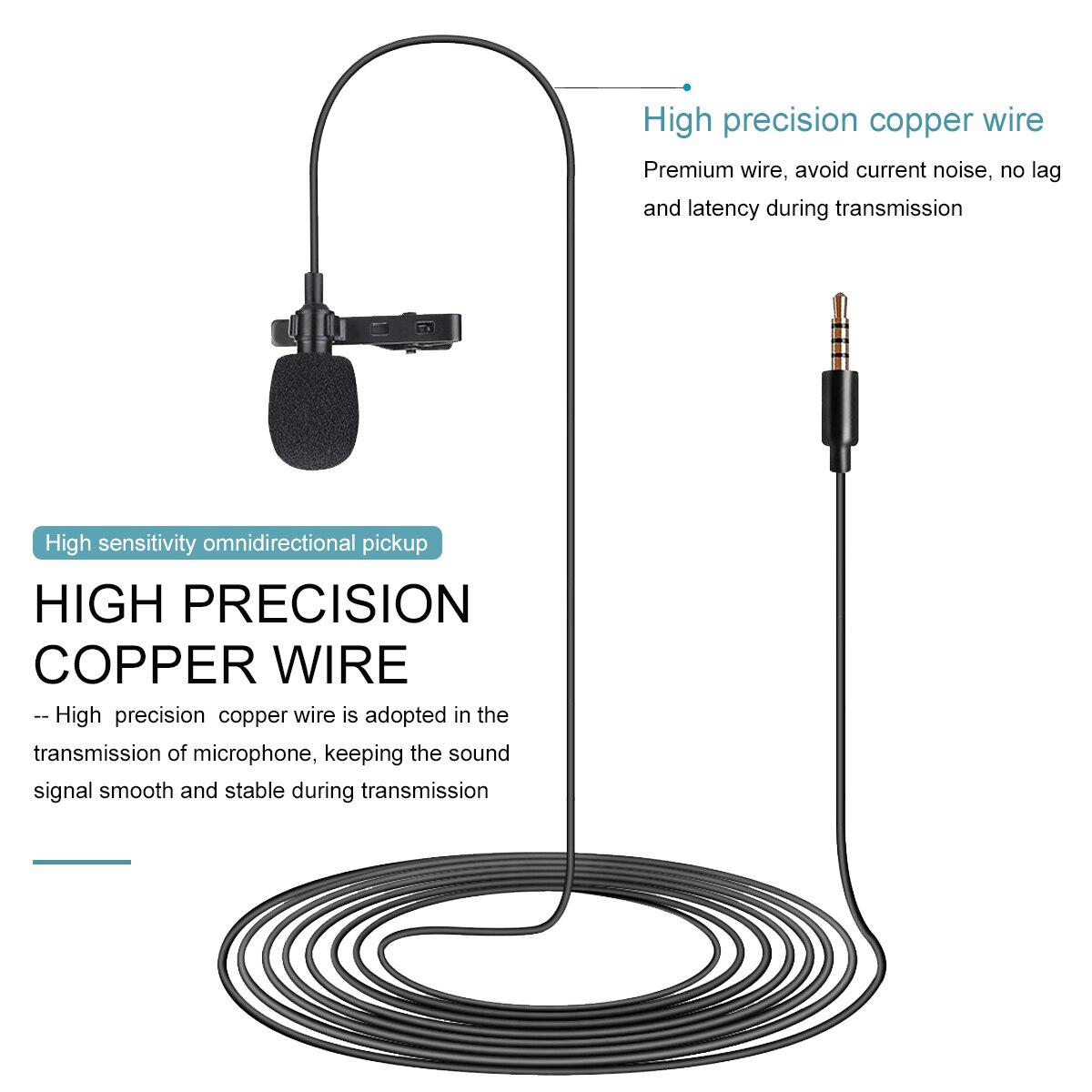 ammoon K05 Lavalier Microphone Omnidirectional Lap... – Grandado