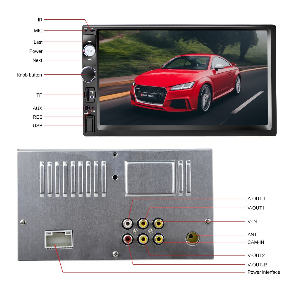 Podofo 2 Din 24V Autoradio Autoradio 7 "Touch Scre... – Grandado