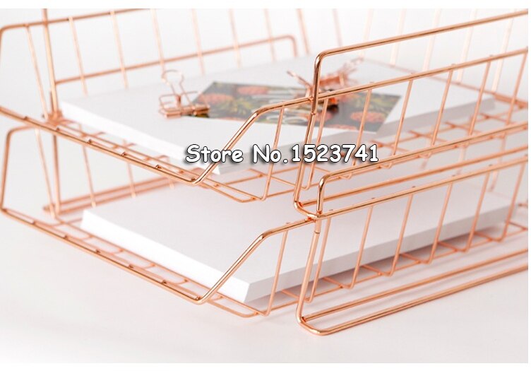 2pcs/set Rose Gold Electroplated File Tray Desk Or... – Vicedeal