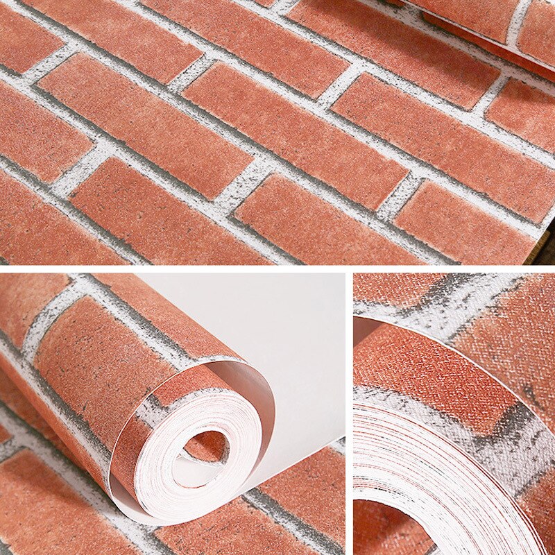 3D Baksteen Patroon Vliesbehang Retro Zelfklevende... – Grandado