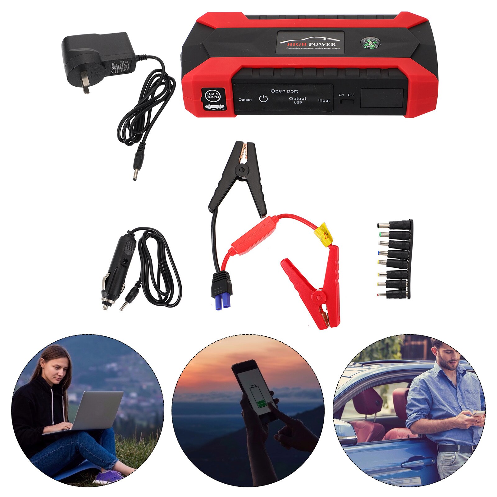 1 Set AU Plug Car Emergency Starter Portable Car C... – Grandado