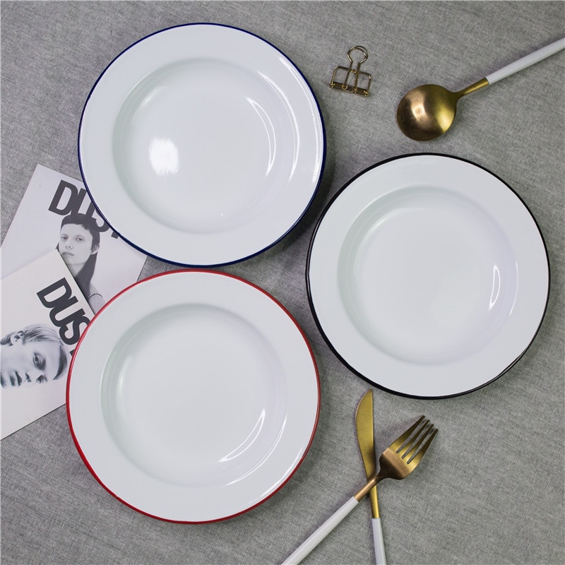D 20 cm Japanese-style home breakfast plate enamel... – Grandado