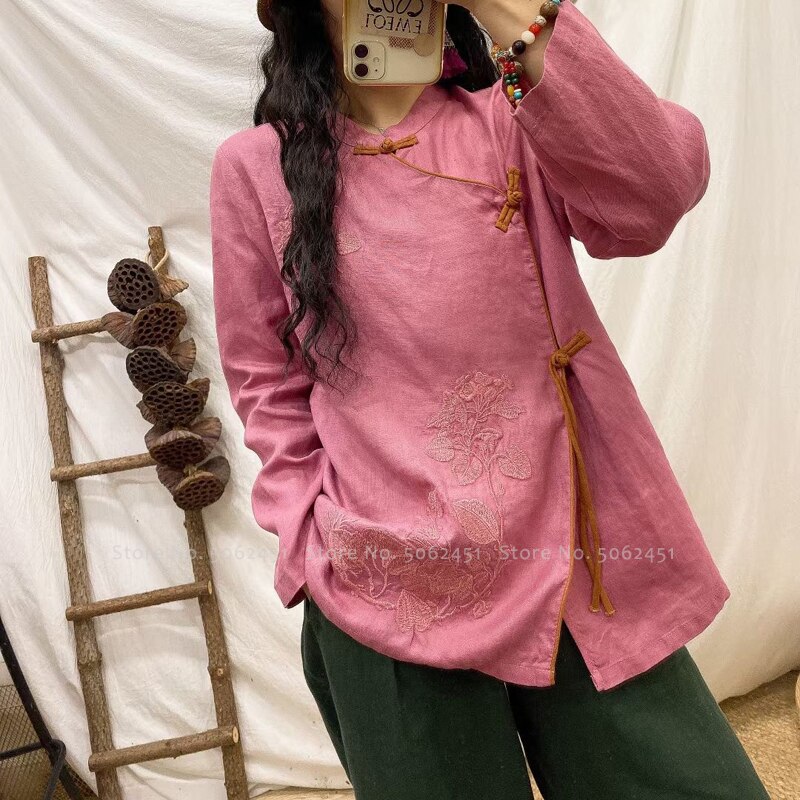 Women Traditional Chinese Style Embroidery Tops Sh... – Grandado