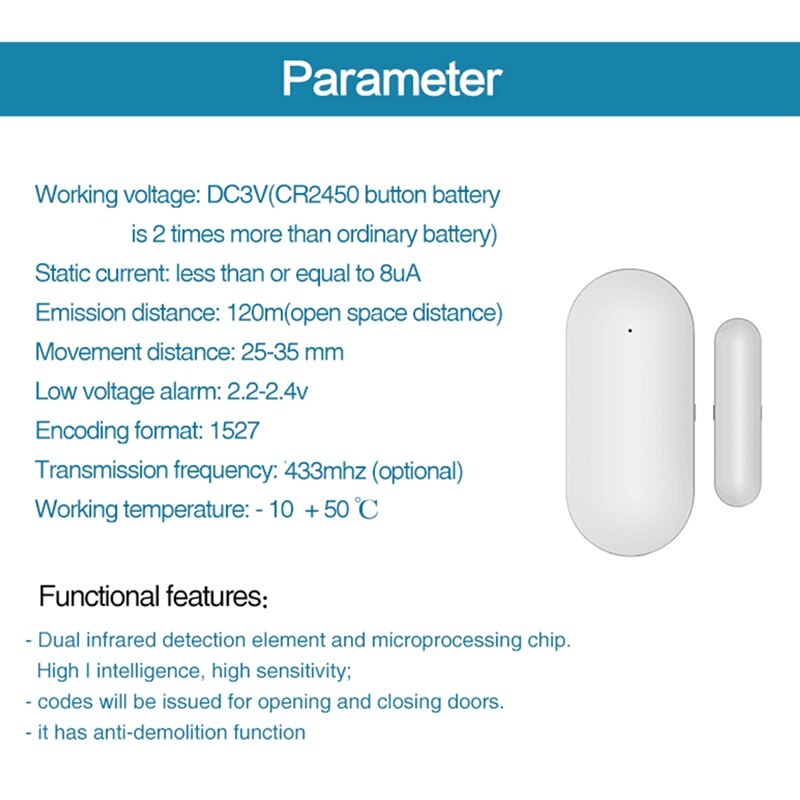 3Sets Raam Deur Sensor Voor Alle 43Hz Wireless Hom... – Grandado