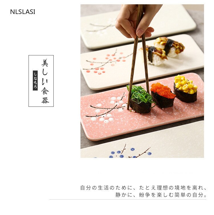 Japanese-style hand-painted underglaze ceramic tab... – Grandado