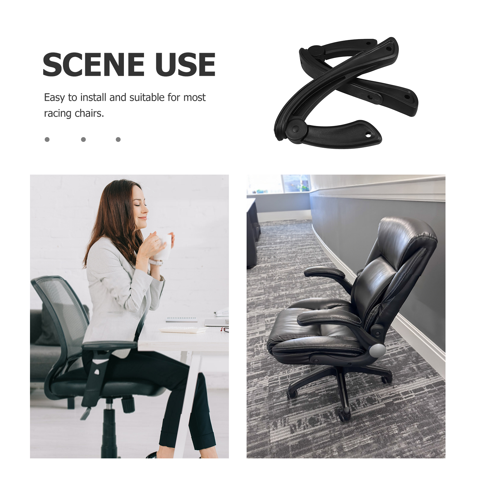 1 Pair of Office Chair Sturdy Chair Arm Rests Part... – Grandado