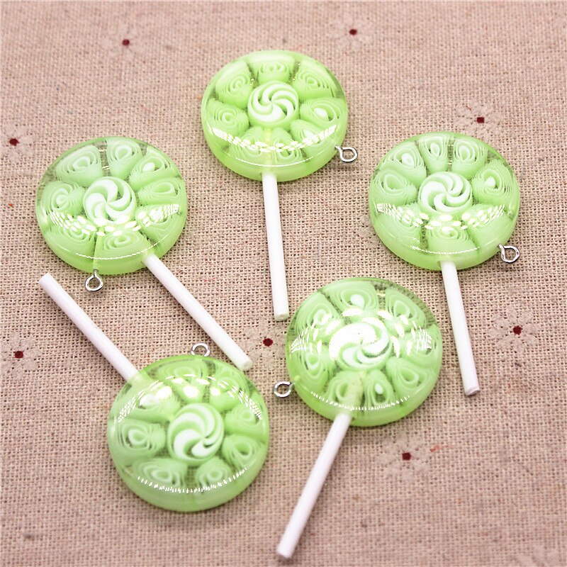 5pcs Mix Colors Kawaii 3D Resin Candy Lollipop Min... – Grandado