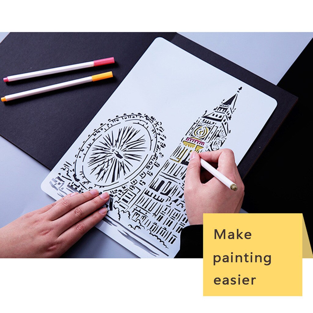 Round Architecture Craftly Painting Stencils Set f... – Grandado